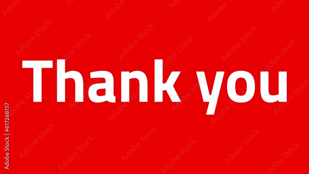 Animated thank you with smooth bouncing text effect in red, green, and ...