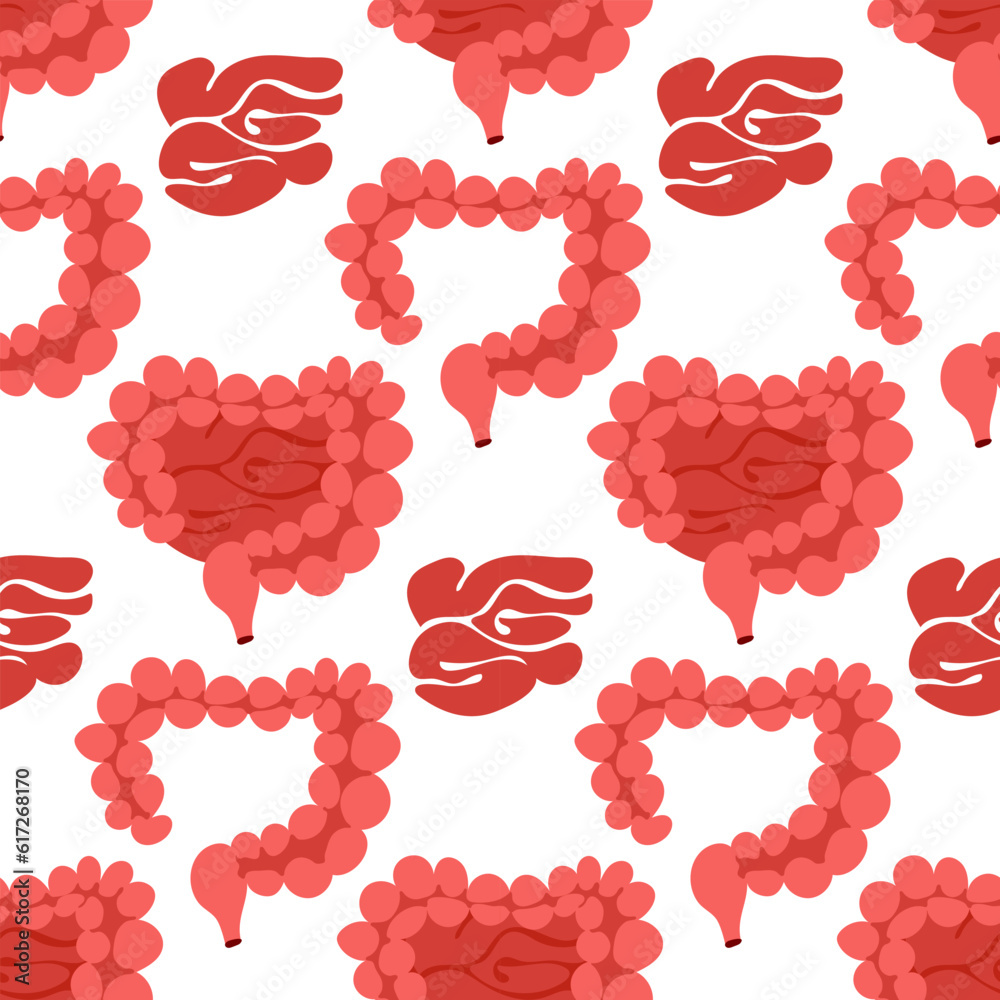 Pattern with small and large intestine. Congenital colon disease caused ...