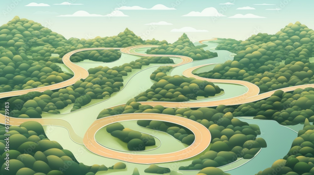 Sustainable Pathways: A simple illustration of intertwining roads ...