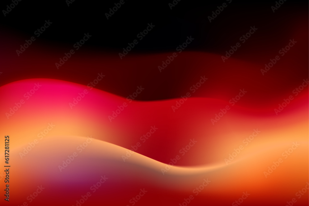 Gradient color Flow curve Background Red Orange color Stock Vector | Adobe Stock