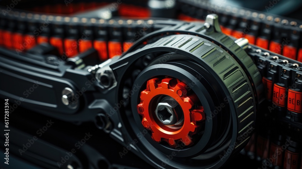 Belt in a motor vehicle, Timing chain of engine. Stock Illustration ...