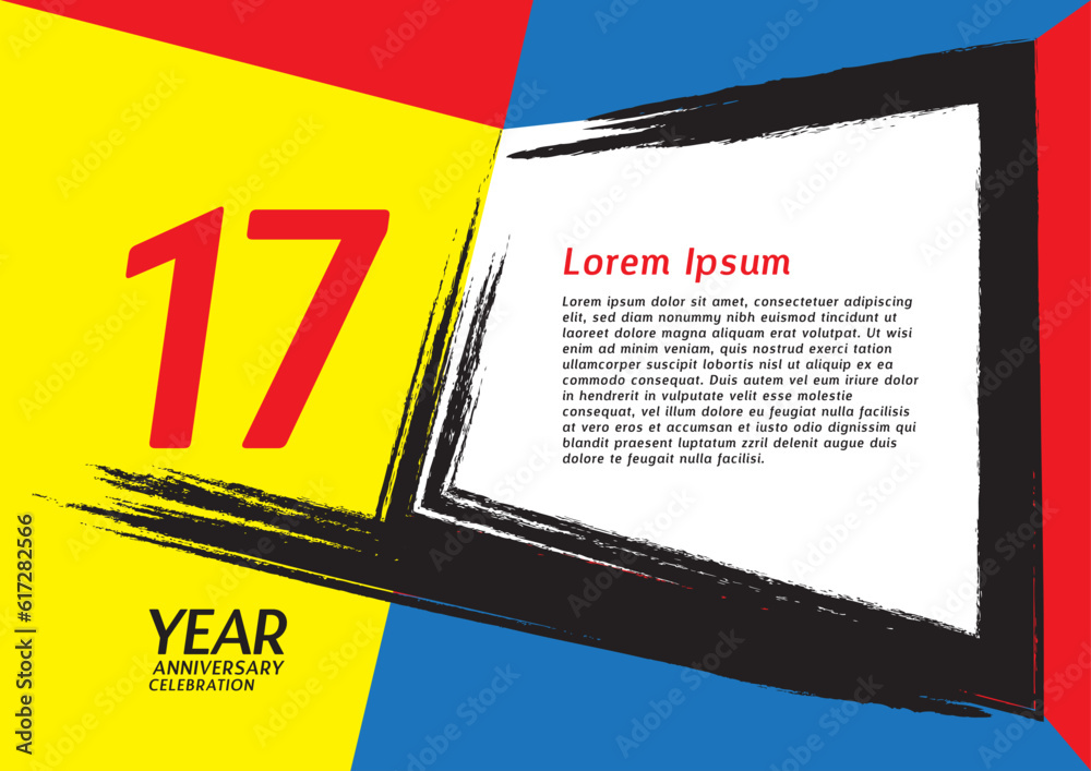 17 year anniversary celebration on modern background for poster, banner ...