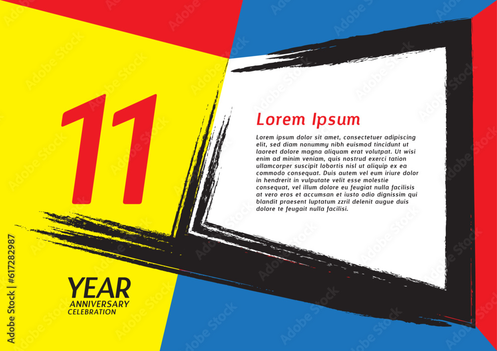 11 year anniversary celebration on modern background for poster, banner ...