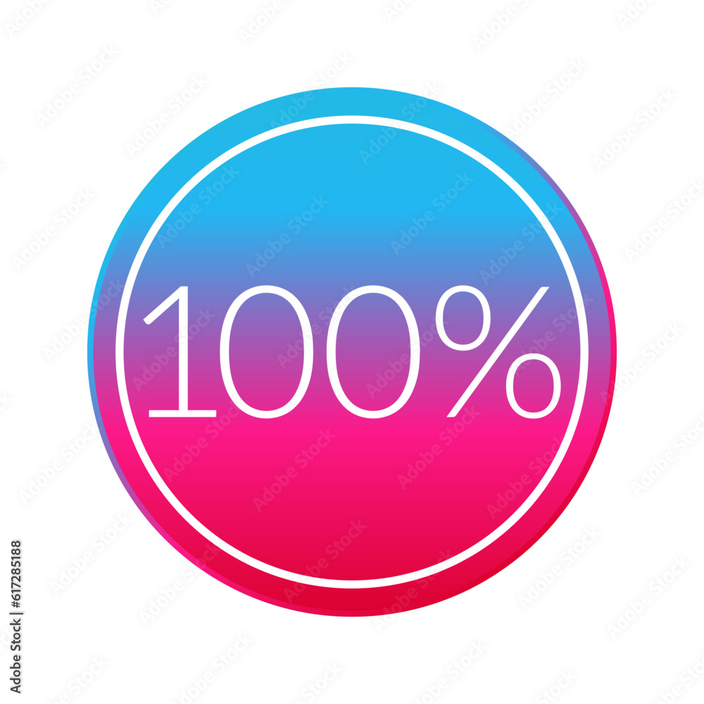 100 percent circle chart, isolated symbol. Vector gradient element ... 100 percent circle chart, isolated symbol. Vector gradient element ...