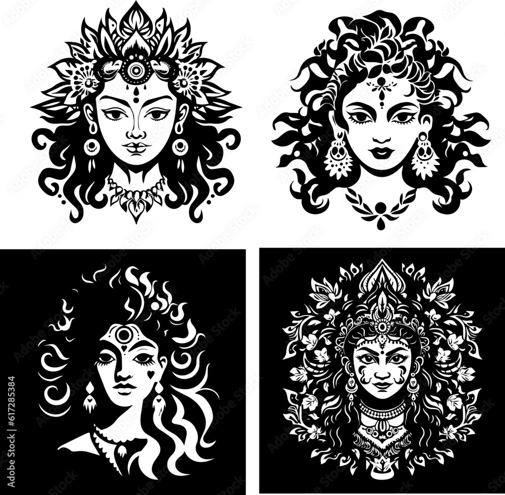 Maa durga vector images Stock Vector | Adobe Stock