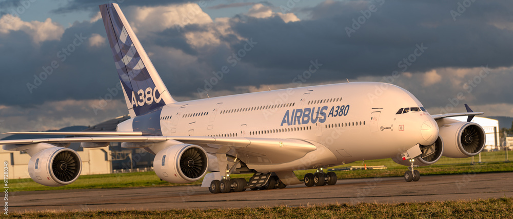 Airbus A380 aircraft Design New livery Stock Photo | Adobe Stock