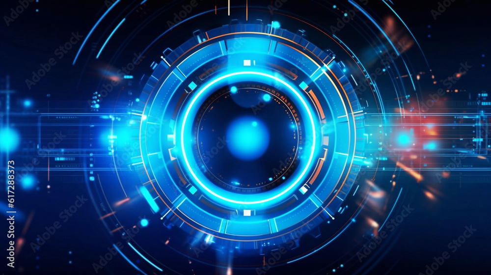 HUD futuristic user interface. AI Generative Image Stock Illustration ...