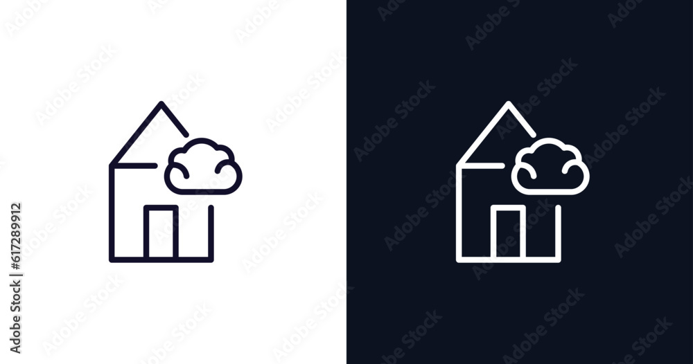 patchy fog icon. Thin line patchy fog icon from weather collection ...