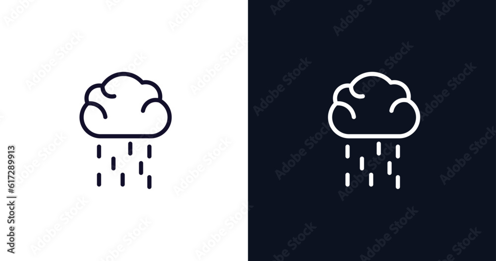 steady rain icon. Thin line steady rain icon from weather collection ...