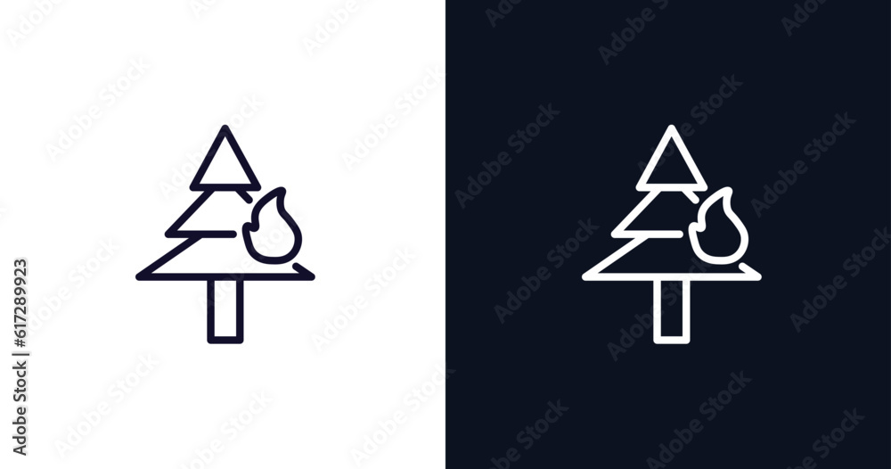 wildfire icon. Thin line wildfire icon from weather collection. Outline ...