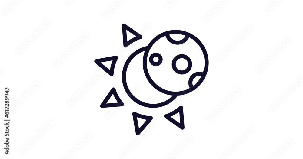 Vecteur Stock eclipse icon. Thin line eclipse icon from weather ...