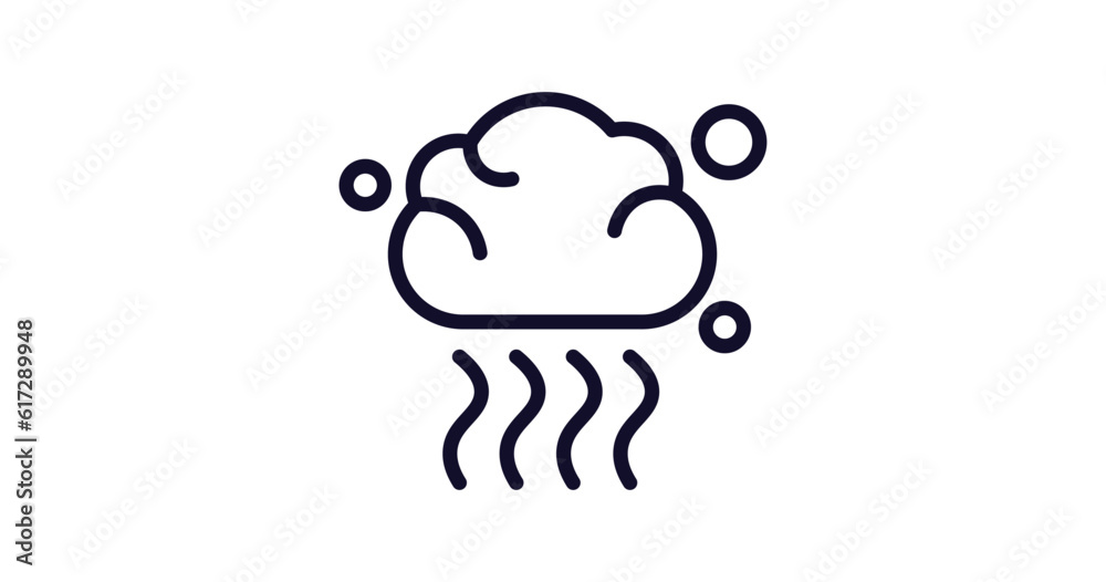 smog icon. Thin line smog icon from weather collection. Outline vector ...