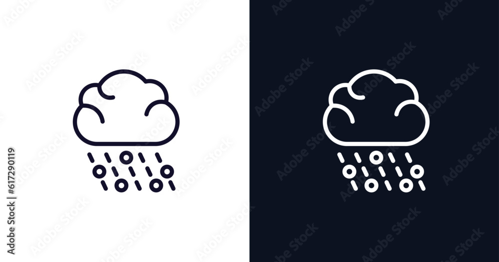 hail icon. Thin line hail icon from weather collection. Outline vector ...