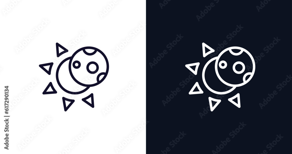 eclipse icon. Thin line eclipse icon from weather collection. Outline ...