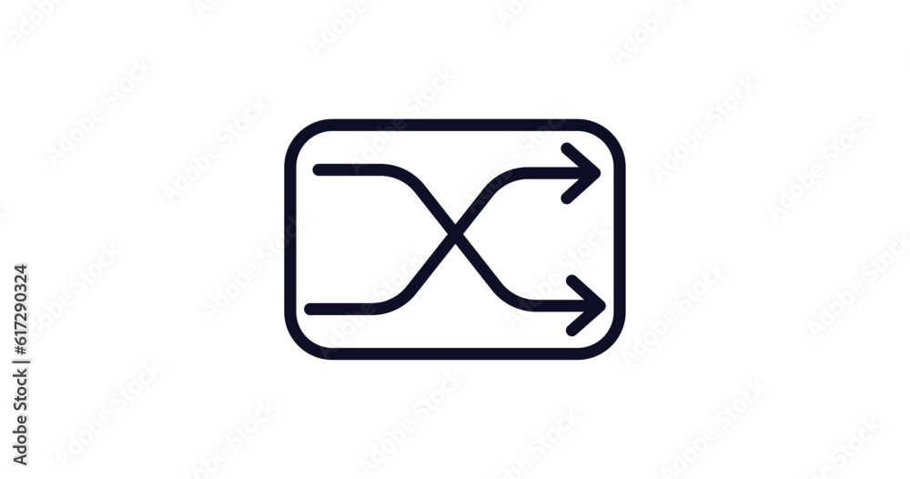 crossover icon. Thin line crossover icon from user interface collection. Outline vector isolated ...