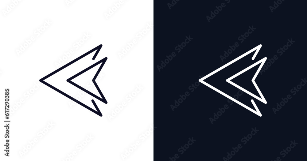 arrowheads icon. Thin line arrowheads icon from user interface ...