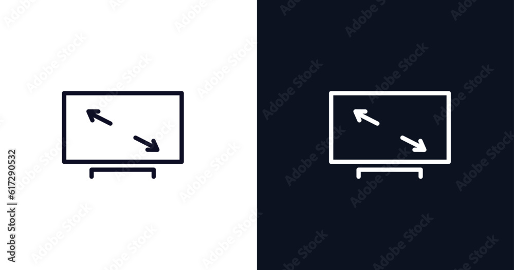 display size icon. Thin line display size icon from user interface ...
