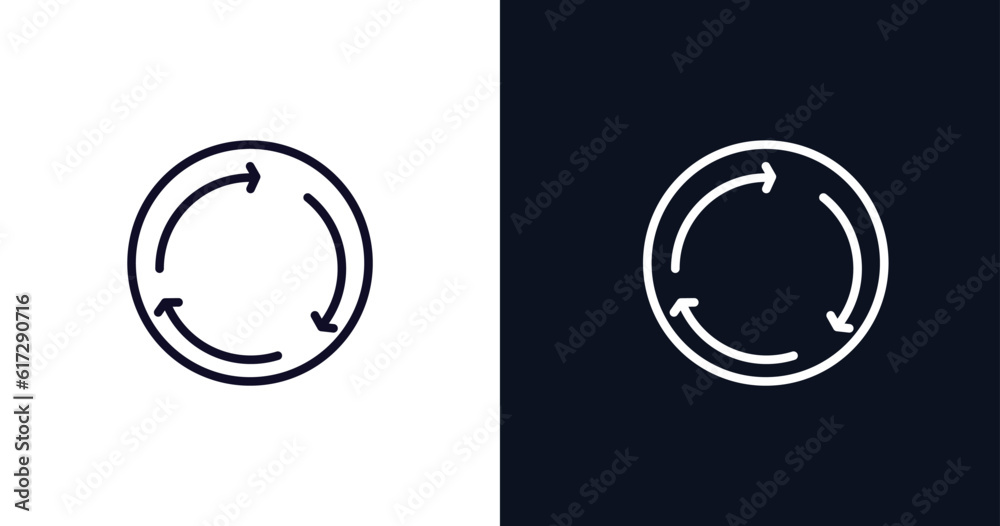 roundabout sign icon. Thin line roundabout sign icon from traffic signs ...