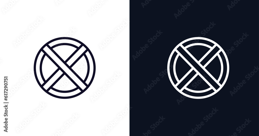 no stopping sign icon. Thin line no stopping sign icon from traffic ...