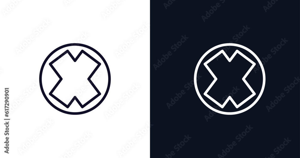 crossing sign icon. Thin line crossing sign icon from traffic signs ...