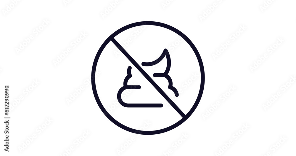 no pooping icon. Thin line no pooping icon from traffic signs ...
