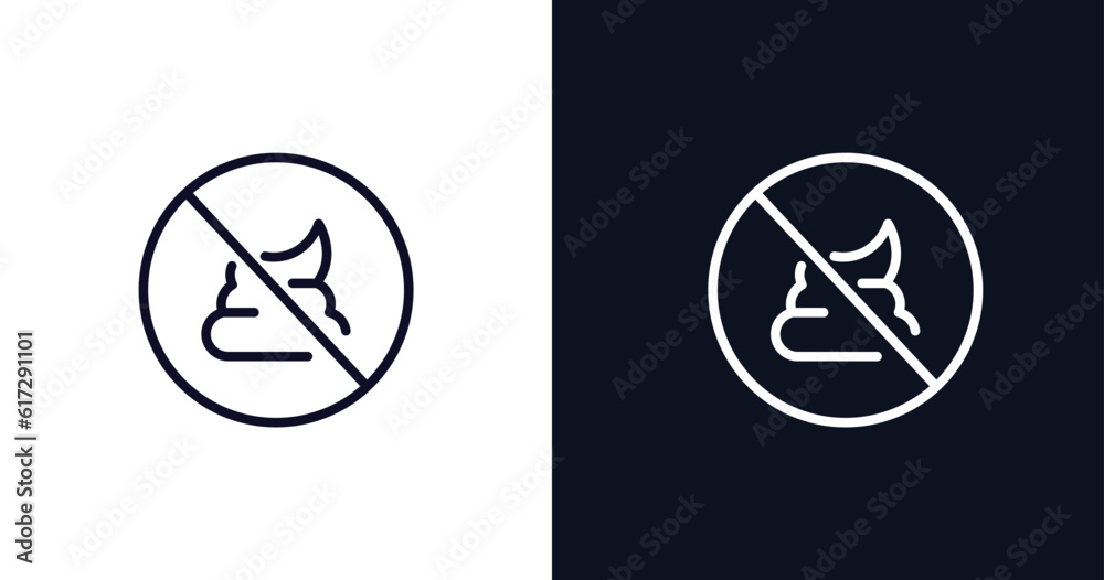 no pooping icon. Thin line no pooping icon from traffic signs ...