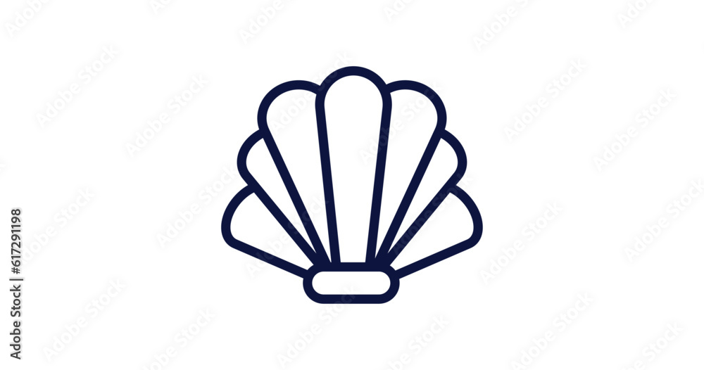seashell icon. Thin line seashell icon from summer collection. Outline ...
