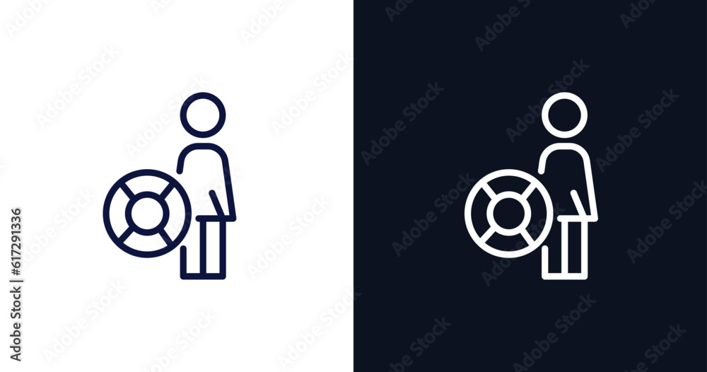 lifeguard icon. Thin line lifeguard icon from summer collection ...