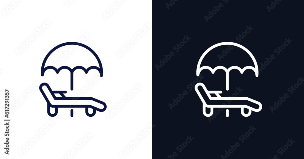 sunbed icon. Thin line sunbed icon from summer collection. Outline ...