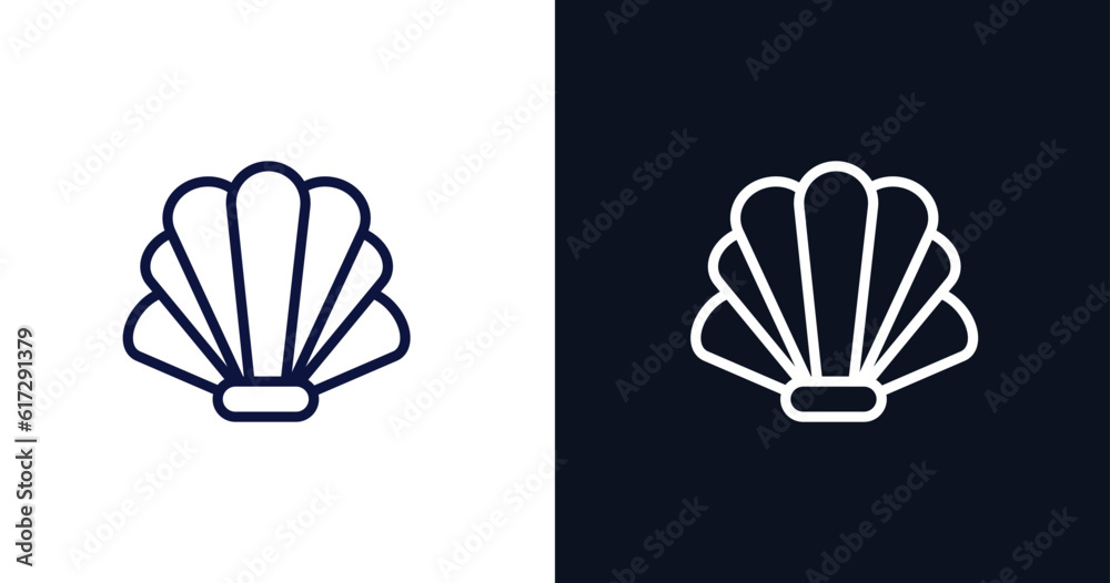 seashell icon. Thin line seashell icon from summer collection. Outline ...