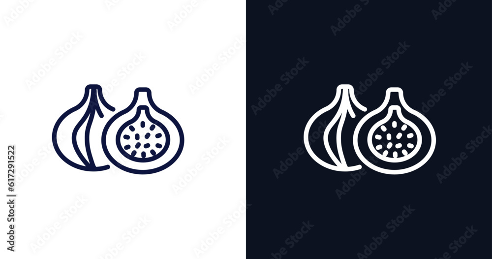 fig icon. Thin line fig icon from summer collection. Outline vector ...