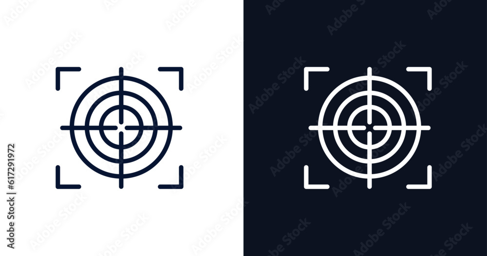 focus icon. Thin line focus icon from strategy collection. Outline ...