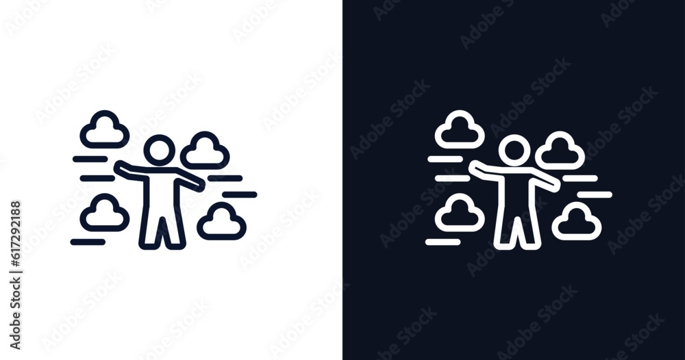 weathercaster icon. Thin line weathercaster icon from people collection ...