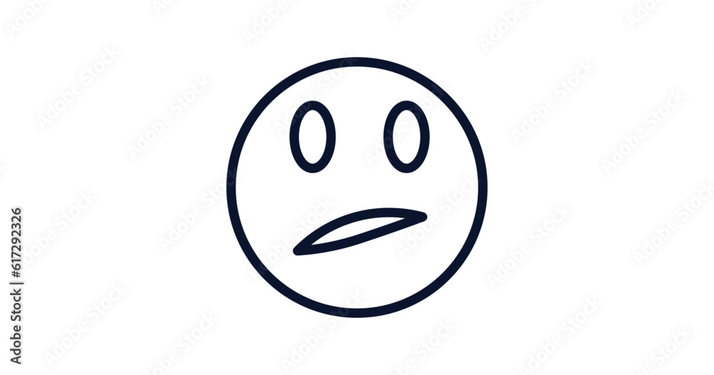 confused smile icon. Thin line confused smile icon from people ...