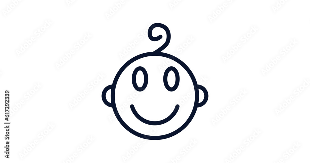 baby smile icon. Thin line baby smile icon from people collection ...