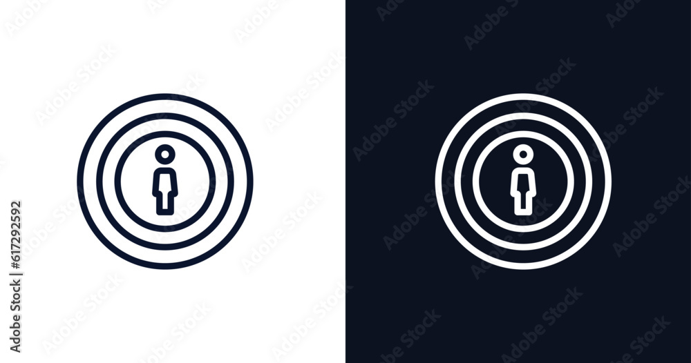 man with target icon. Thin line man with target icon from people ...