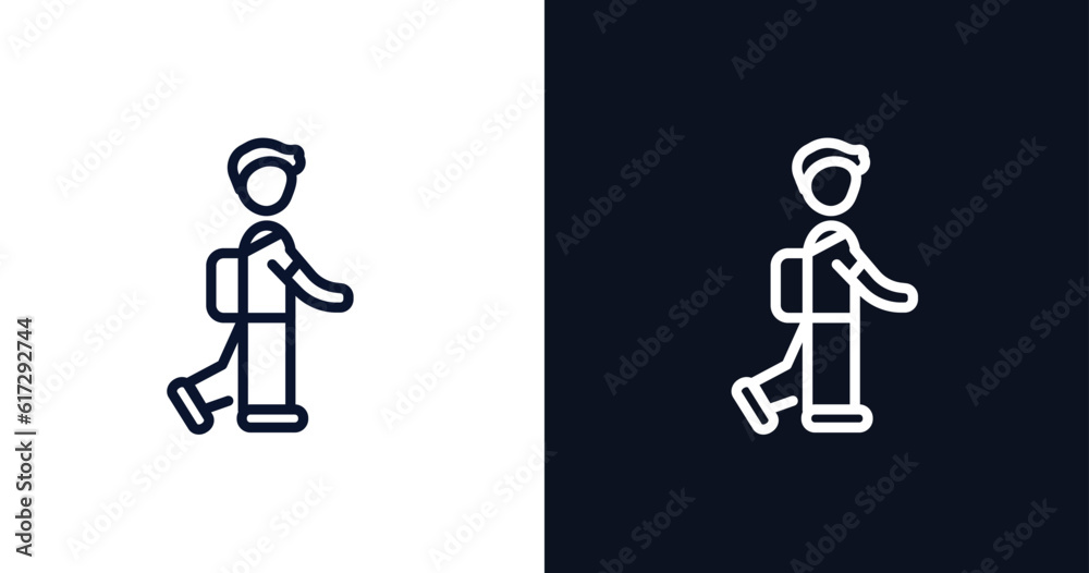 children in school icon. Thin line children in school icon from people ...