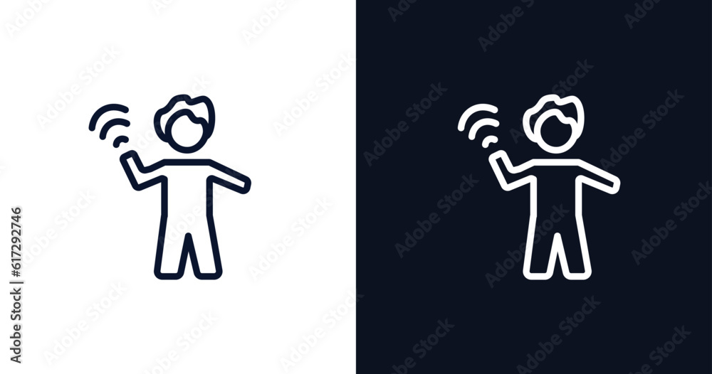 waving goodbye icon. Thin line waving goodbye icon from people ...