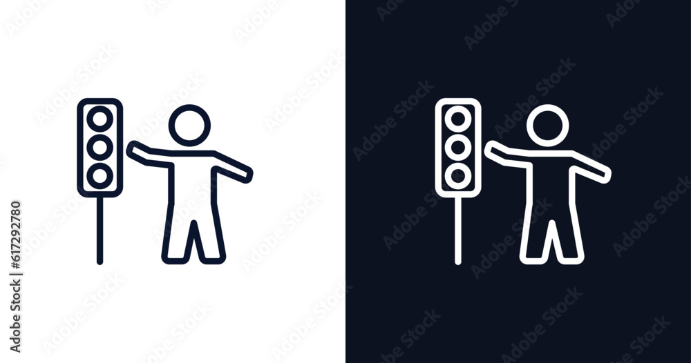 traffic hand signals icon. Thin line traffic hand signals icon from ...