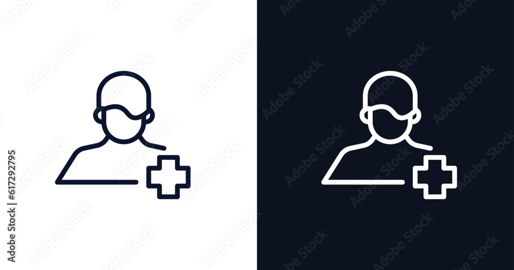 patien icon. Thin line patien icon from people collection. Outline ...