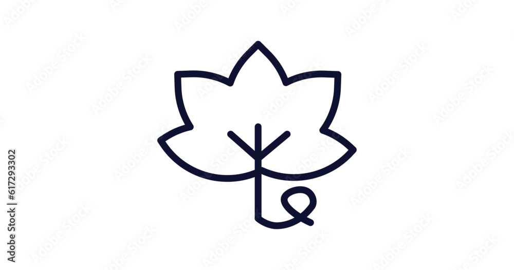 grape leaf icon. Thin line grape leaf icon from nature collection ...