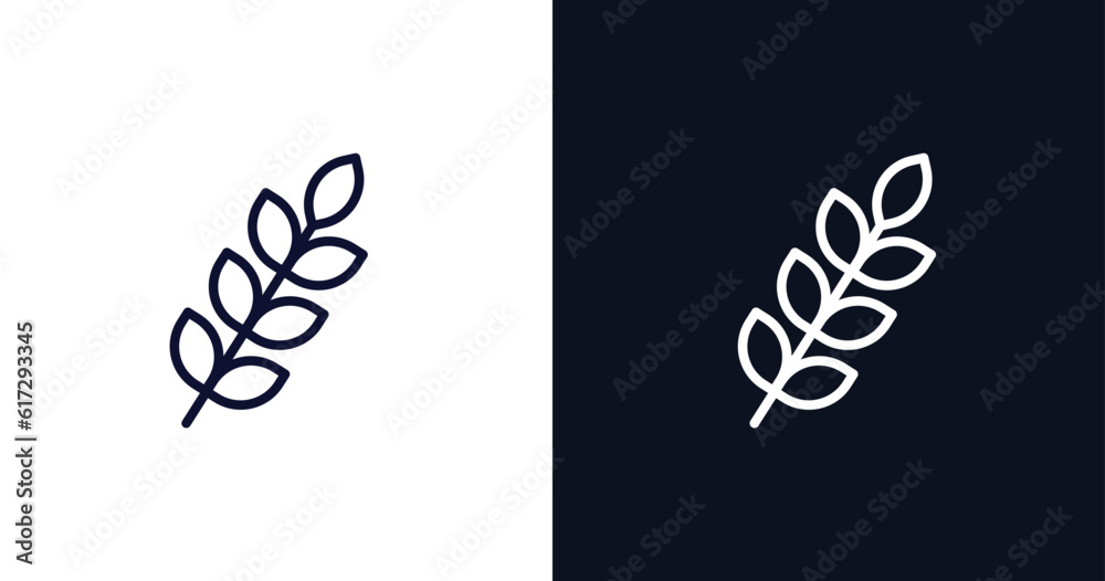 briar leaf icon. Thin line briar leaf icon from nature collection ...