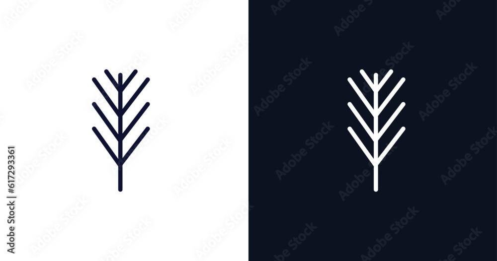 pine leaf icon. Thin line pine leaf icon from nature collection ...