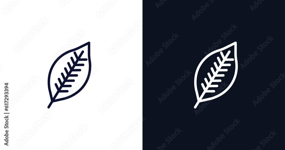 lemon leaf icon. Thin line lemon leaf icon from nature collection ...