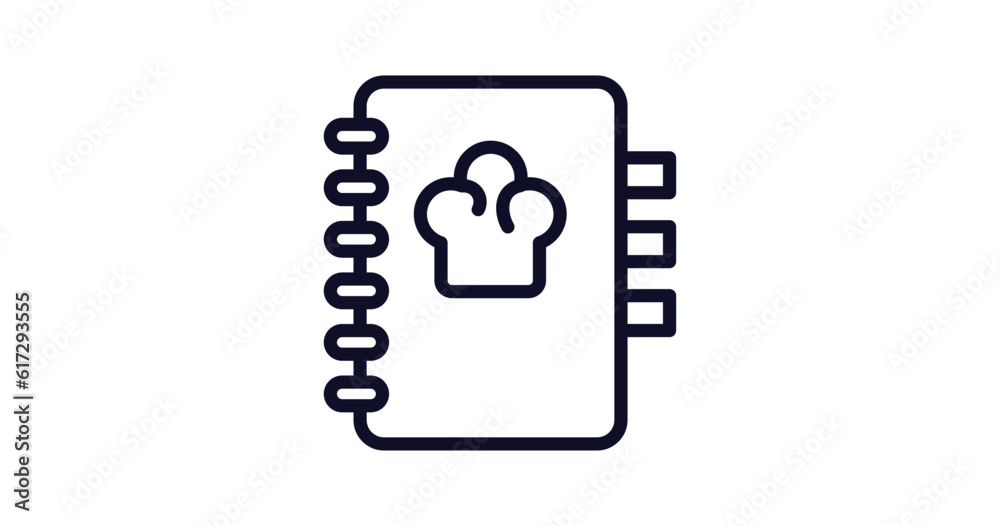 recipe book icon. Thin line recipe book icon from kitchen collection ...