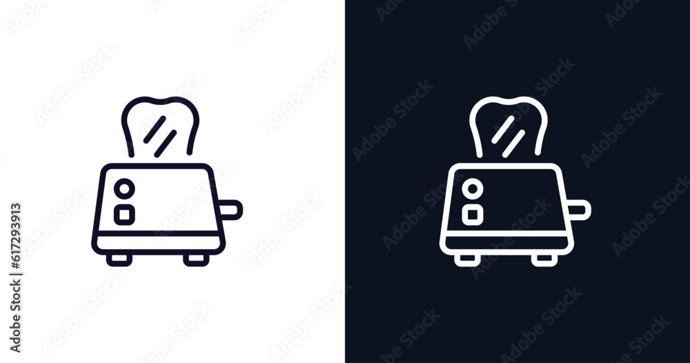 toaster icon. Thin line toaster icon from kitchen collection. Outline ...