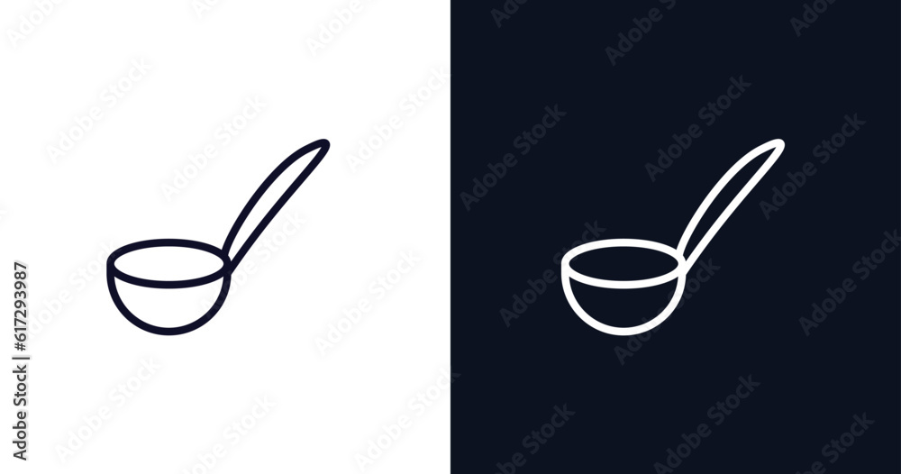 ladle icon. Thin line ladle icon from kitchen collection. Outline ...