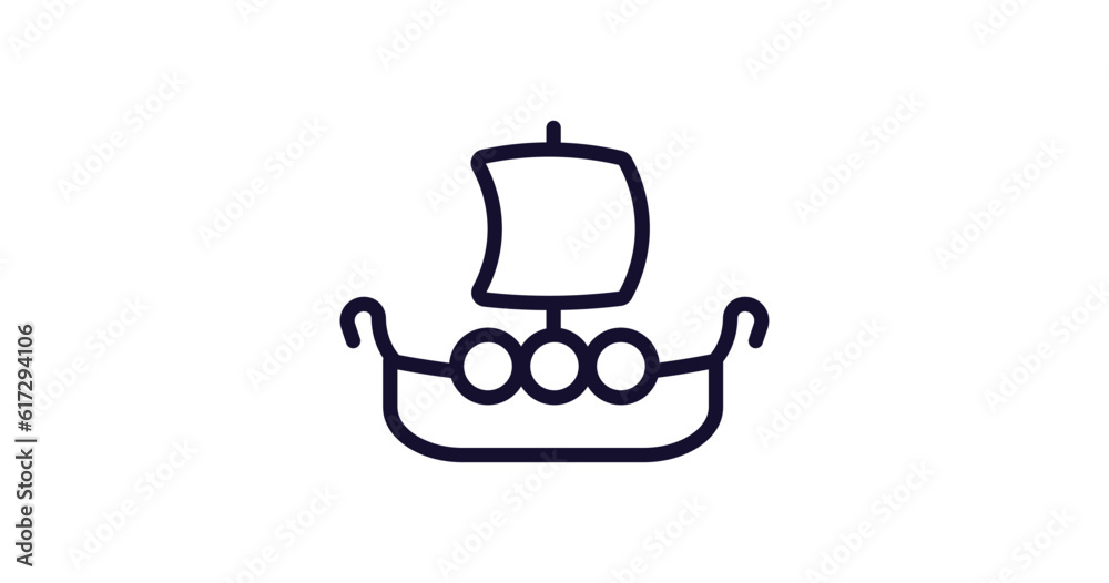 viking ship icon. Thin line viking ship icon from history collection ...