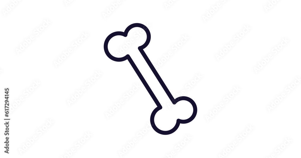 bone icon. Thin line bone icon from history collection. Outline vector ...