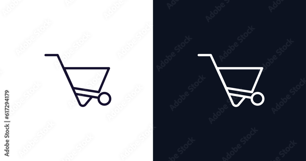 wheelbarrow icon. Thin line wheelbarrow icon from history collection ...